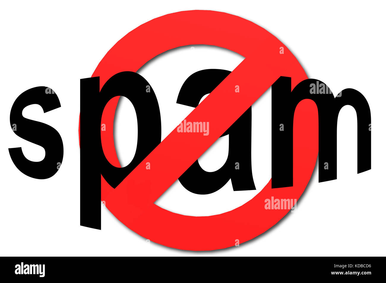 Stop Spam sign in red with white background, 3D rendering Stock Photo ...