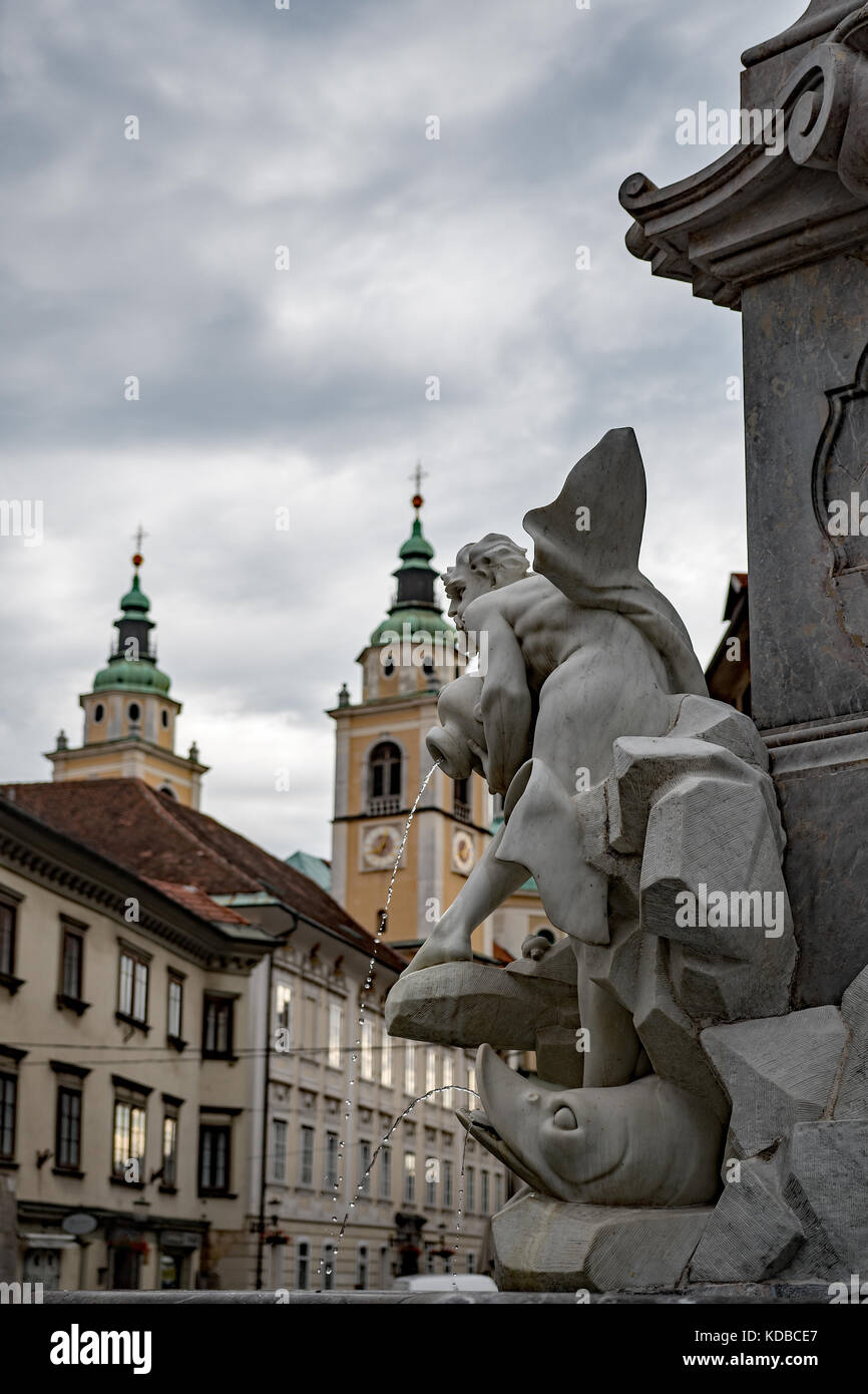 Robba fountain in Ljubljana Stock Photo - Alamy