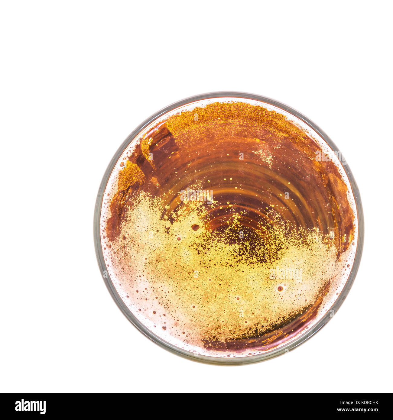 Fresh gold cold and delicious lager beer in glass over white background ...