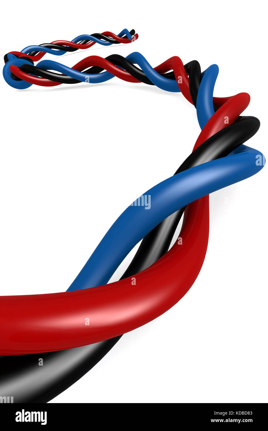 Isolated wire on white background, 3D rendering Stock Photo - Alamy