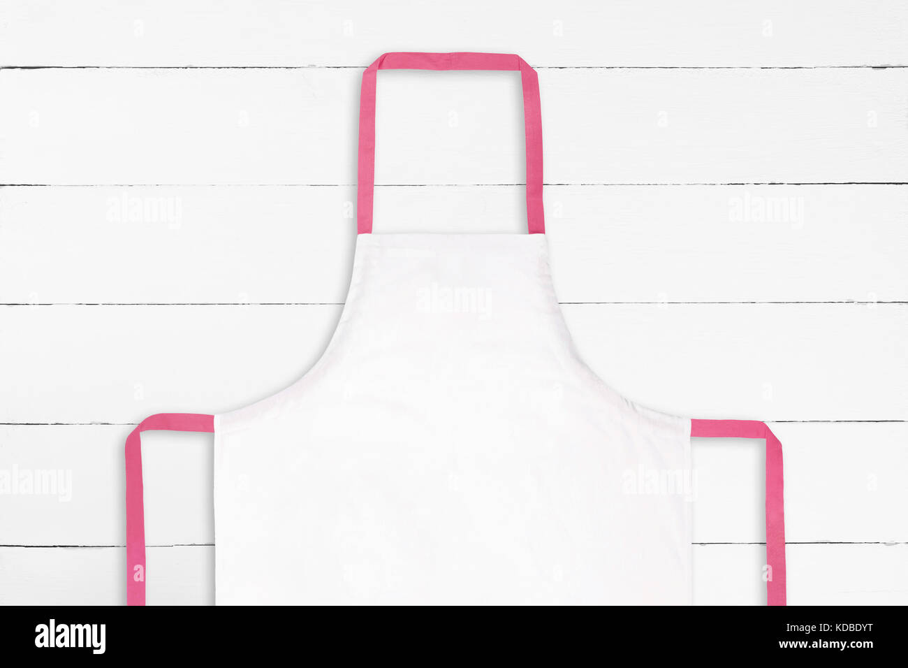 White apron on white wooden texture Stock Photo - Alamy
