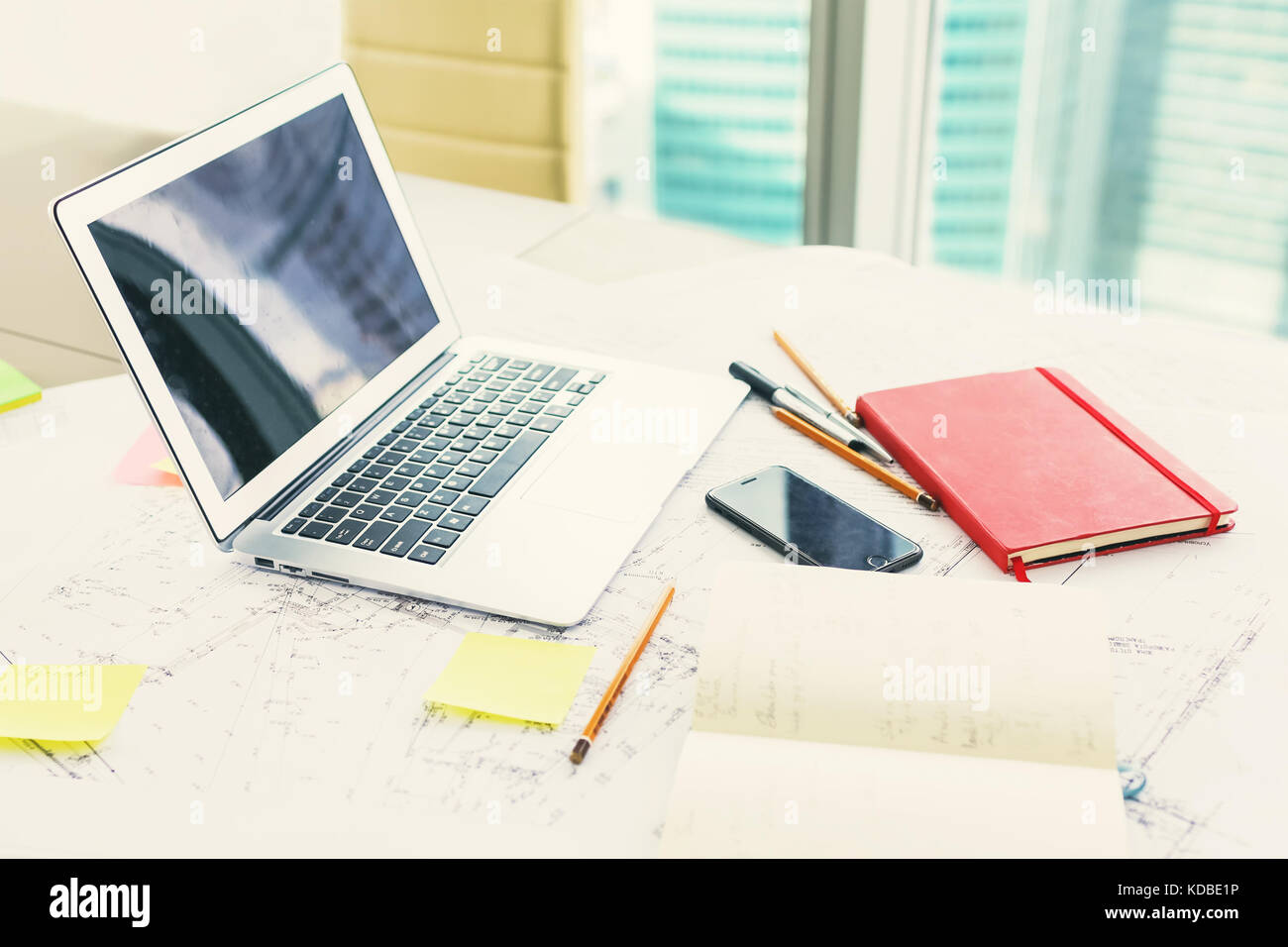 Office workplace with laptop Stock Photo - Alamy