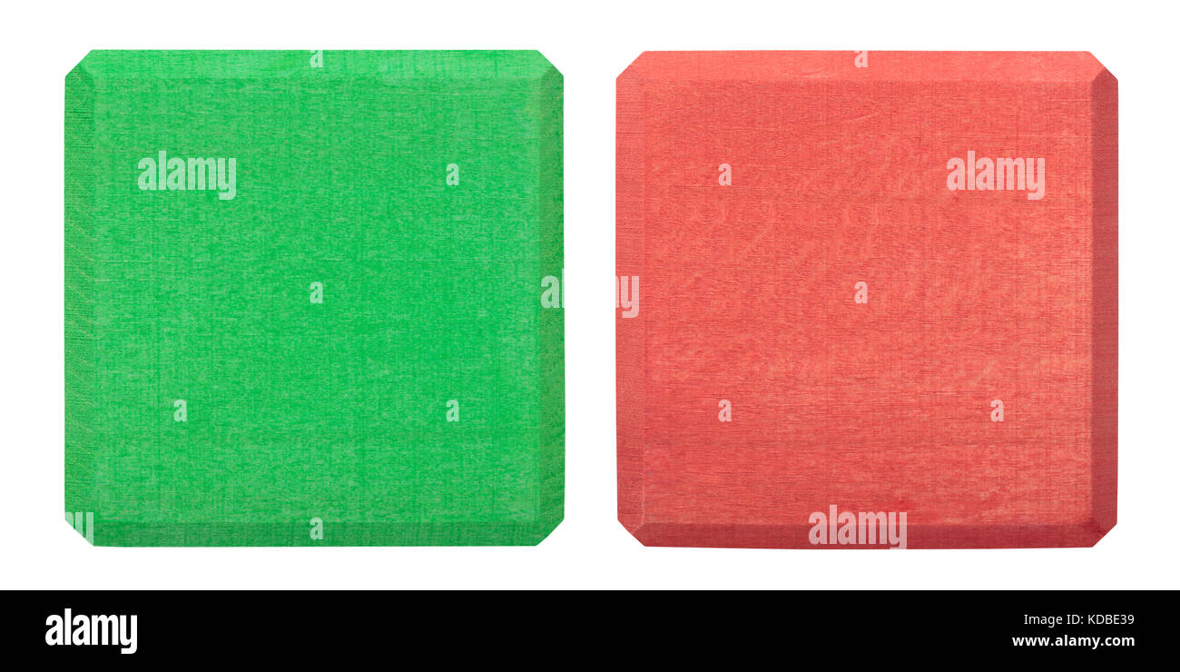 Blank green and red wooden blocks Stock Photo - Alamy