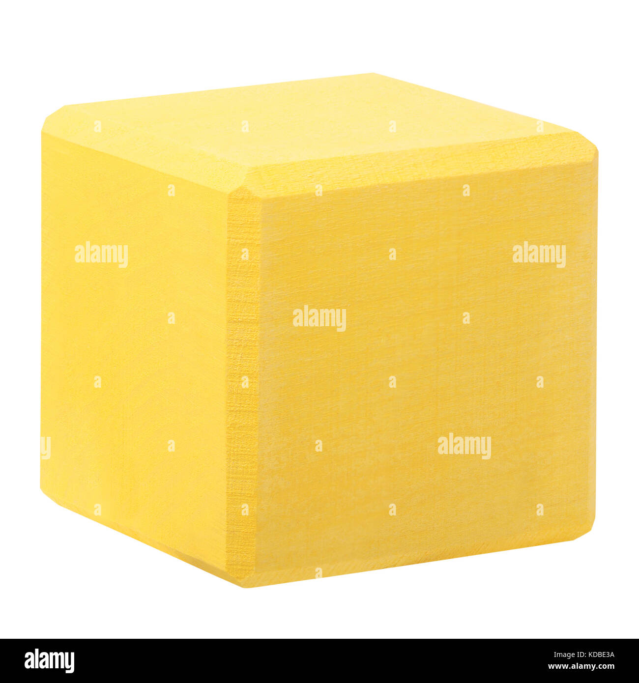 Blank yellow wooden block on white Stock Photo - Alamy