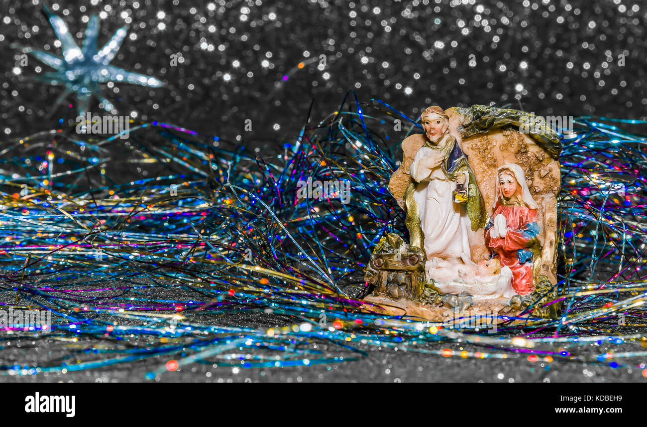 nativity scene Jesus Christ, Mary and Josef Christmas baby Jesus Stock ...