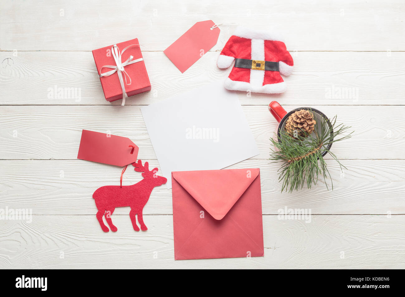 Christmas objects shopping concept. Top view Stock Photo - Alamy