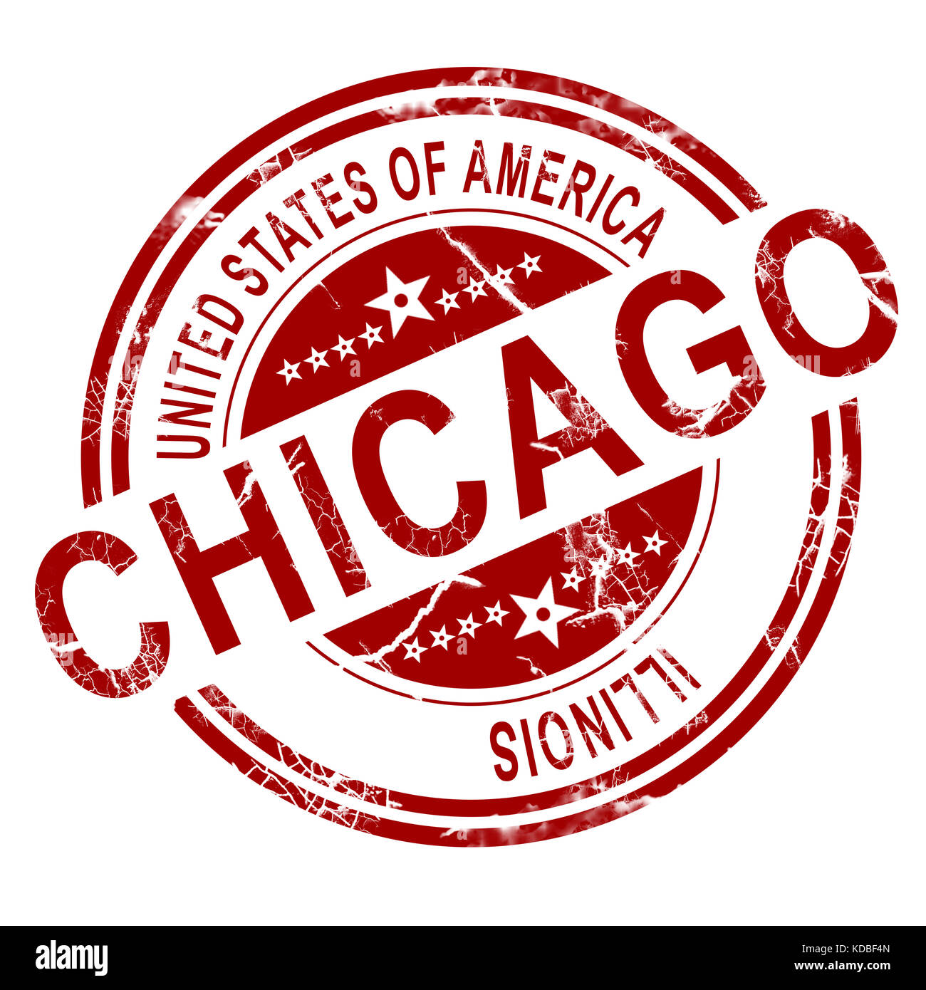 Red Chicago stamp with white background, 3D rendering Stock Photo - Alamy