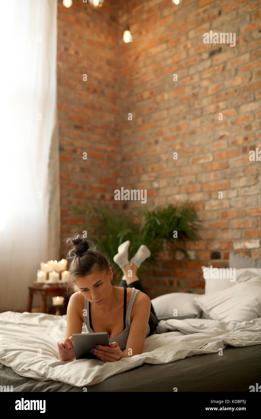 Lifestyle. Lovely woman at home Stock Photo - Alamy