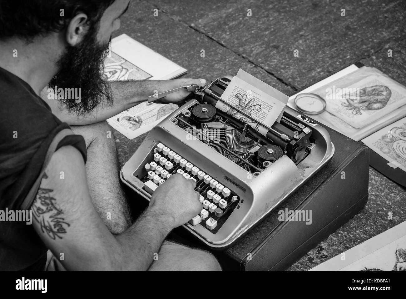 Man typing in garibaldi street hi-res stock photography and images - Alamy