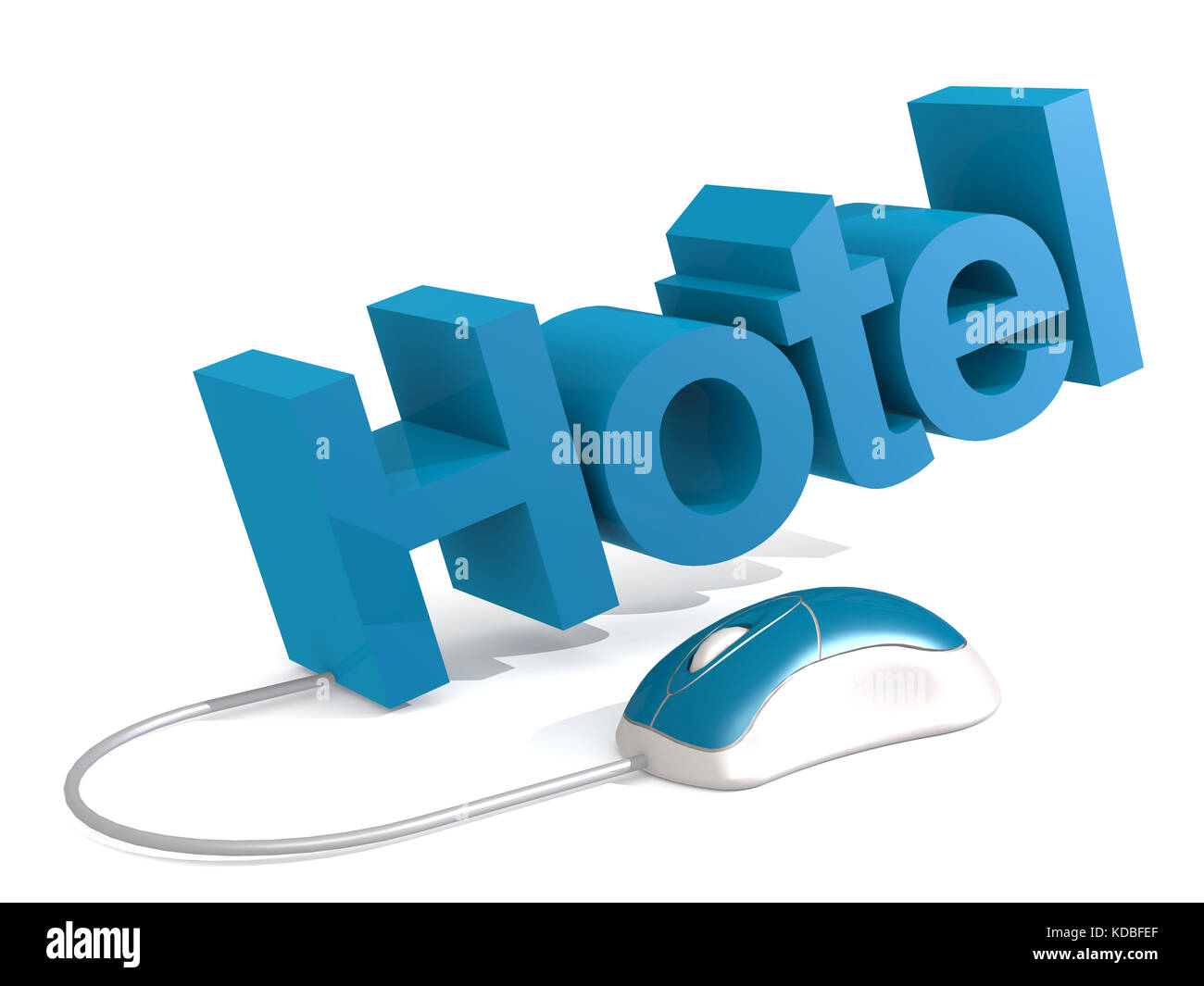 Hotel word with blue mouse, 3D rendering Stock Photo - Alamy