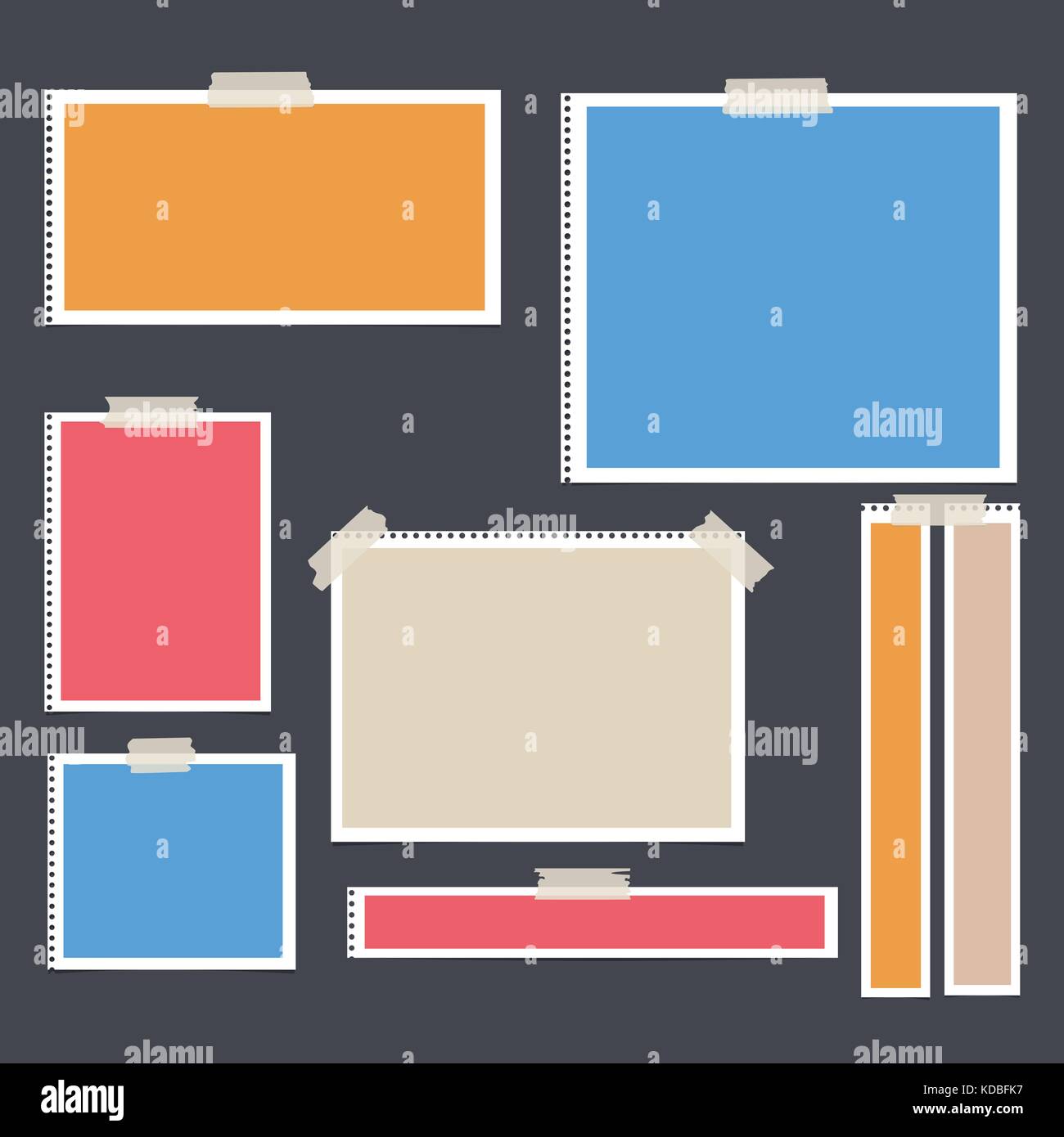 Colorful bright paper frame, copybook, notebook sheets for note or ...