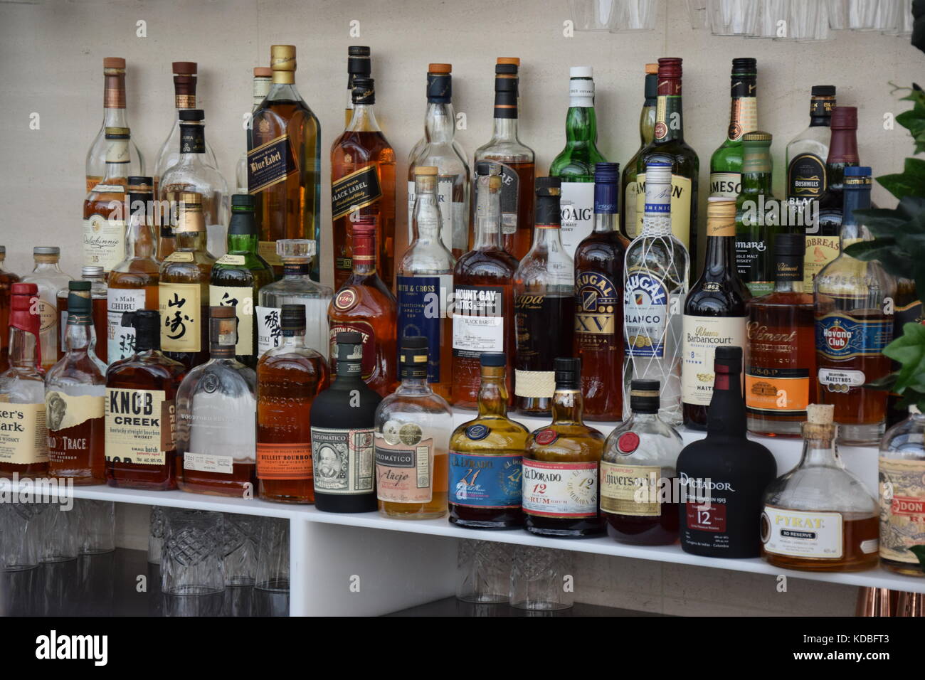 Selection of Alcoholic Drinks lined up Stock Photo - Alamy
