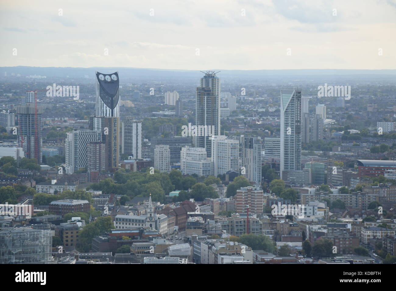 High Rise Towers London view from Thames Stock Photo - Alamy