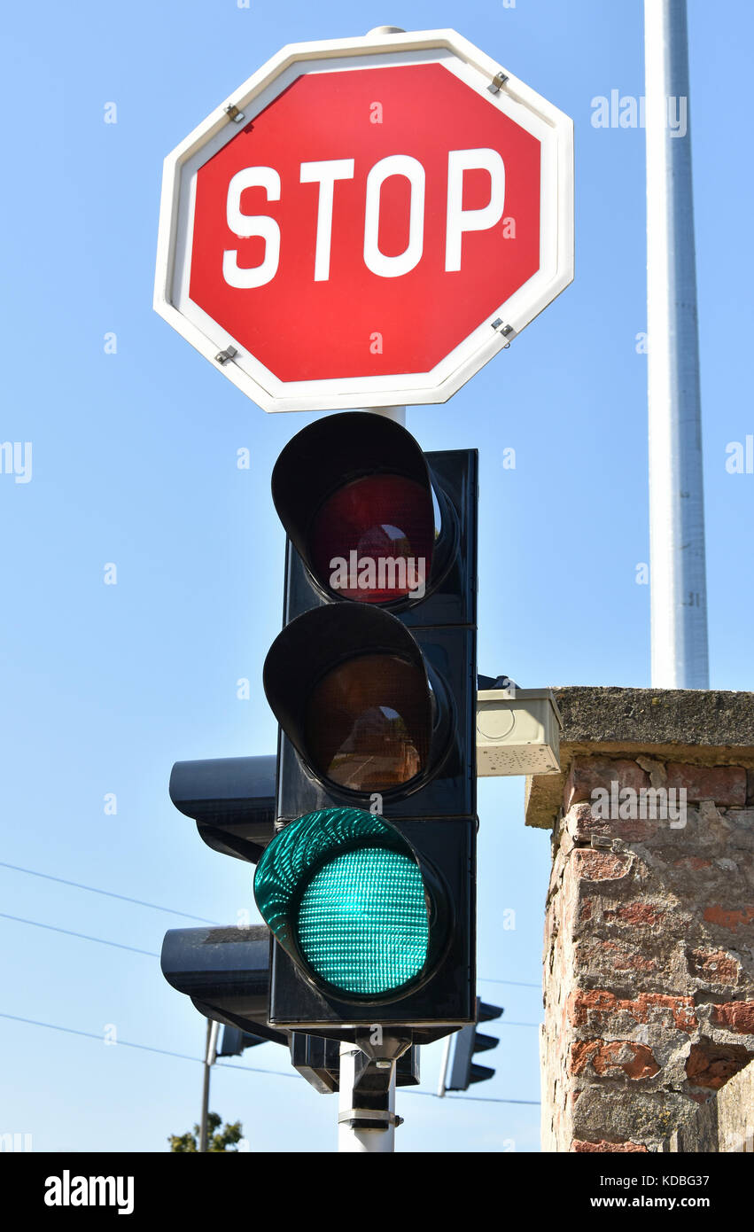 Green Stop Sign