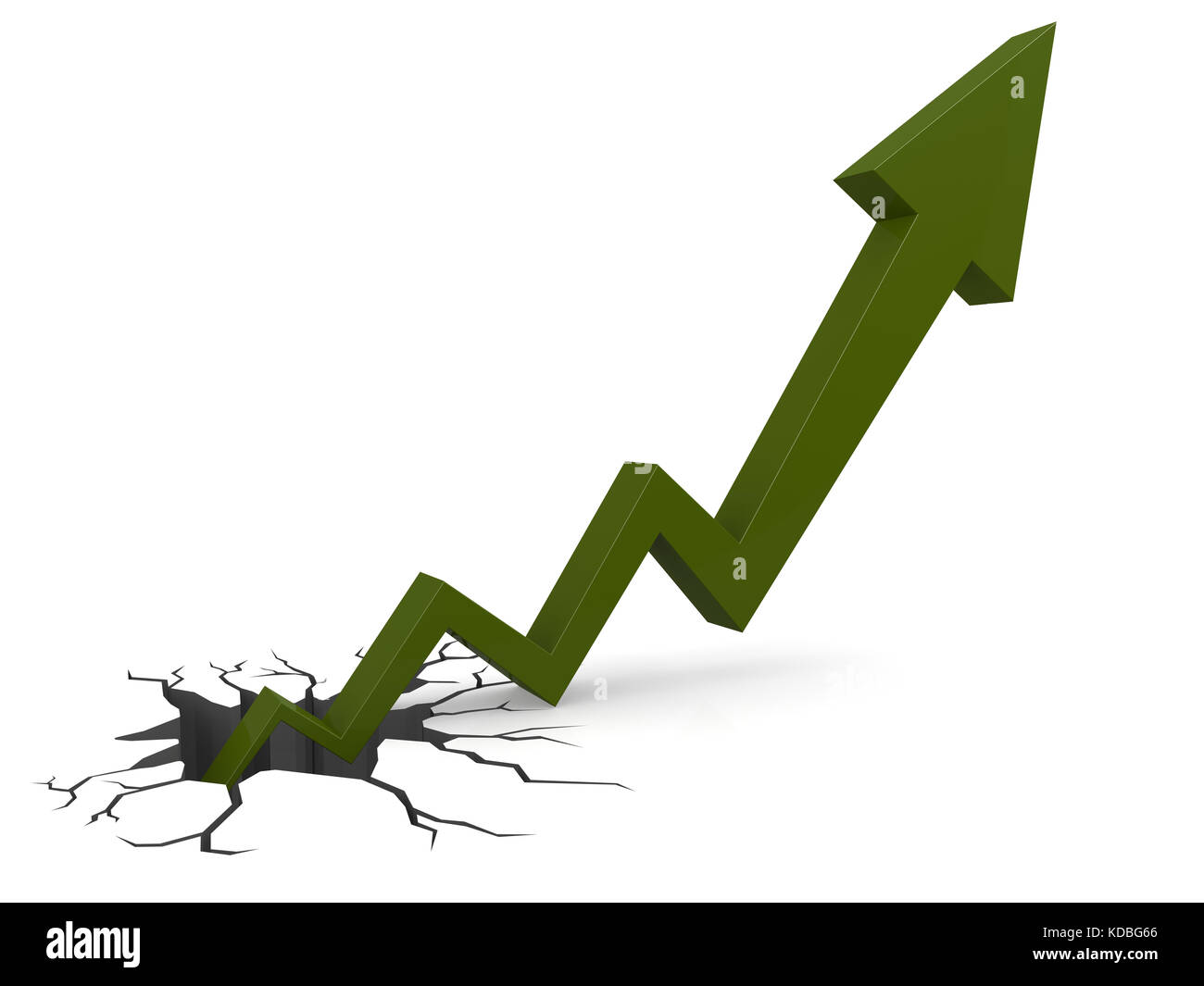Green arrow break out from ground, 3D rendering Stock Photo - Alamy