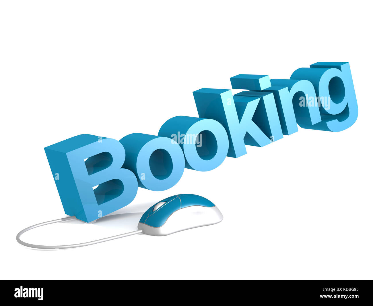 Booking word with blue mouse, 3D rendering Stock Photo - Alamy