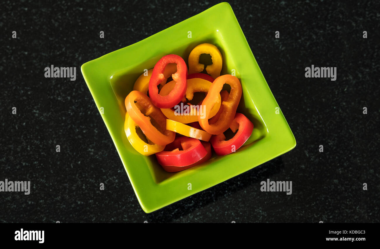 Sliced red pepper in plate hi-res stock photography and images - Alamy