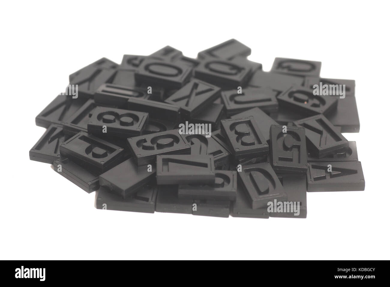 letterpress alphabet and number isolated on white background Stock ...