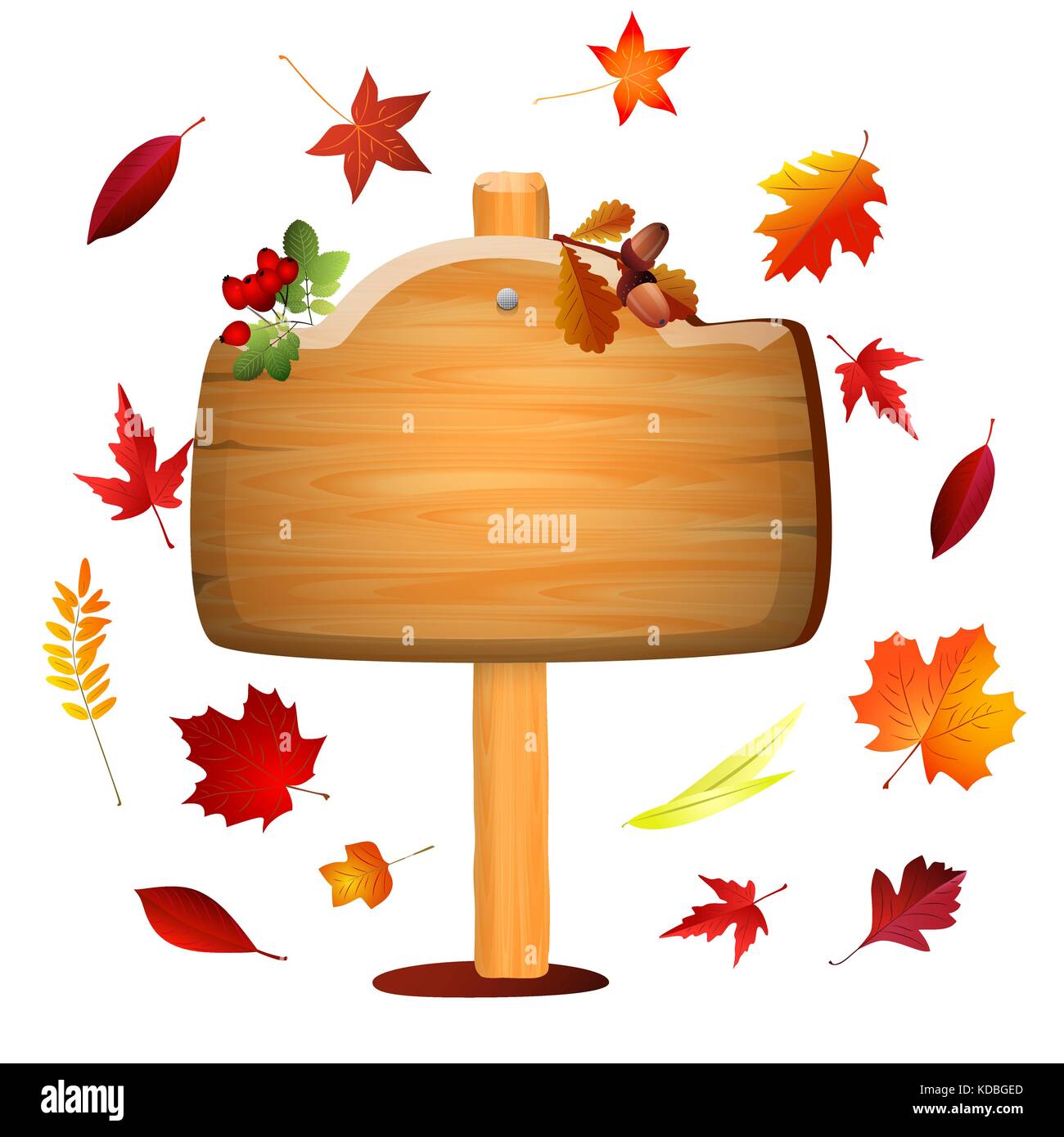 Autumn board with colored leaves. Vector background Stock Vector Image ...