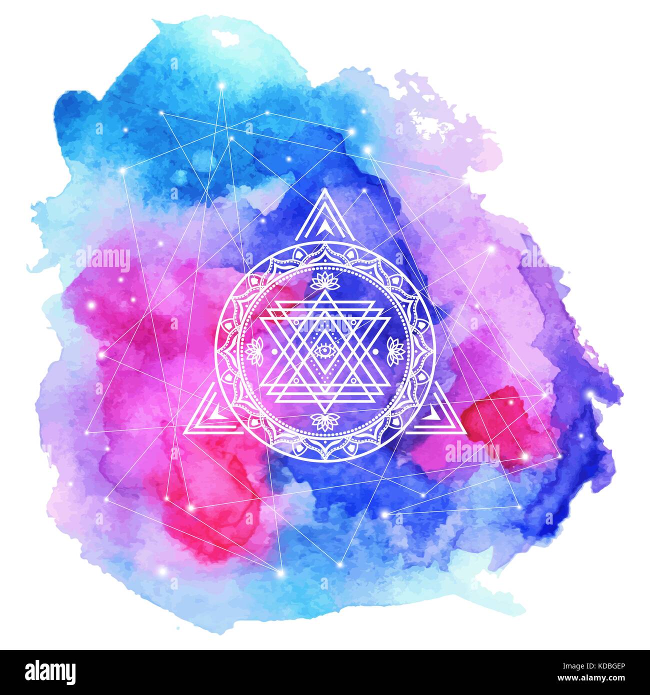 Sacred symbol on watercolor background. Vector element Stock Vector ...