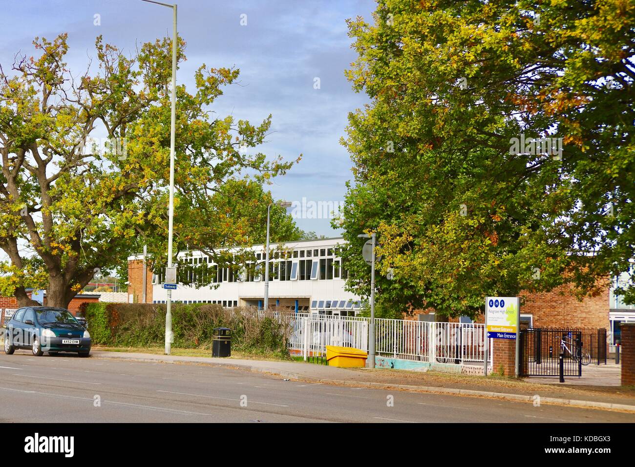 Kesgrave High school on the Main Road in Kesgrave, Suffolk Stock Photo ...