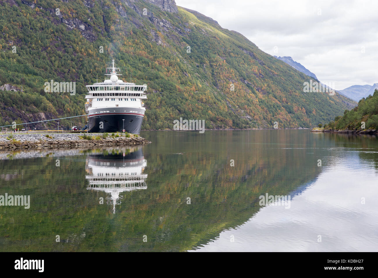The MS Balmoral cruise liner visiting Hellesylt on the Norwegian Fjord ...