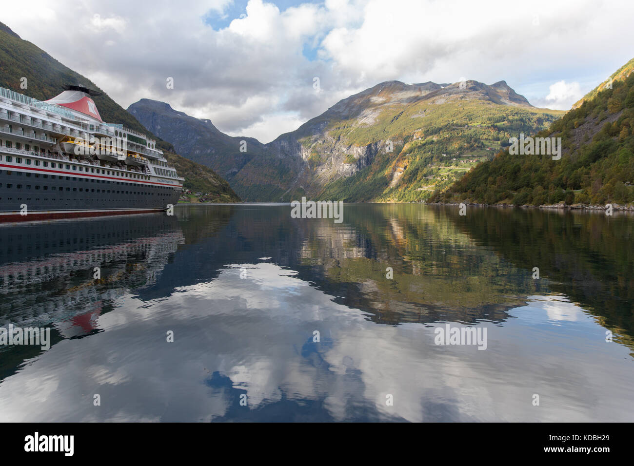 The passenger cruise liner MS Balmoral visiting Geiranger on the ...