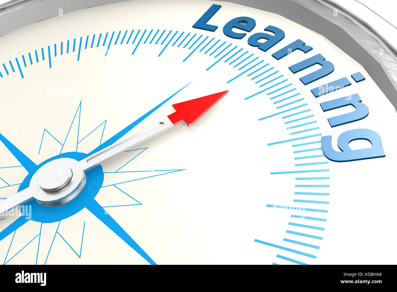 Learning word on isolated compass image with hi-res rendered artwork ...