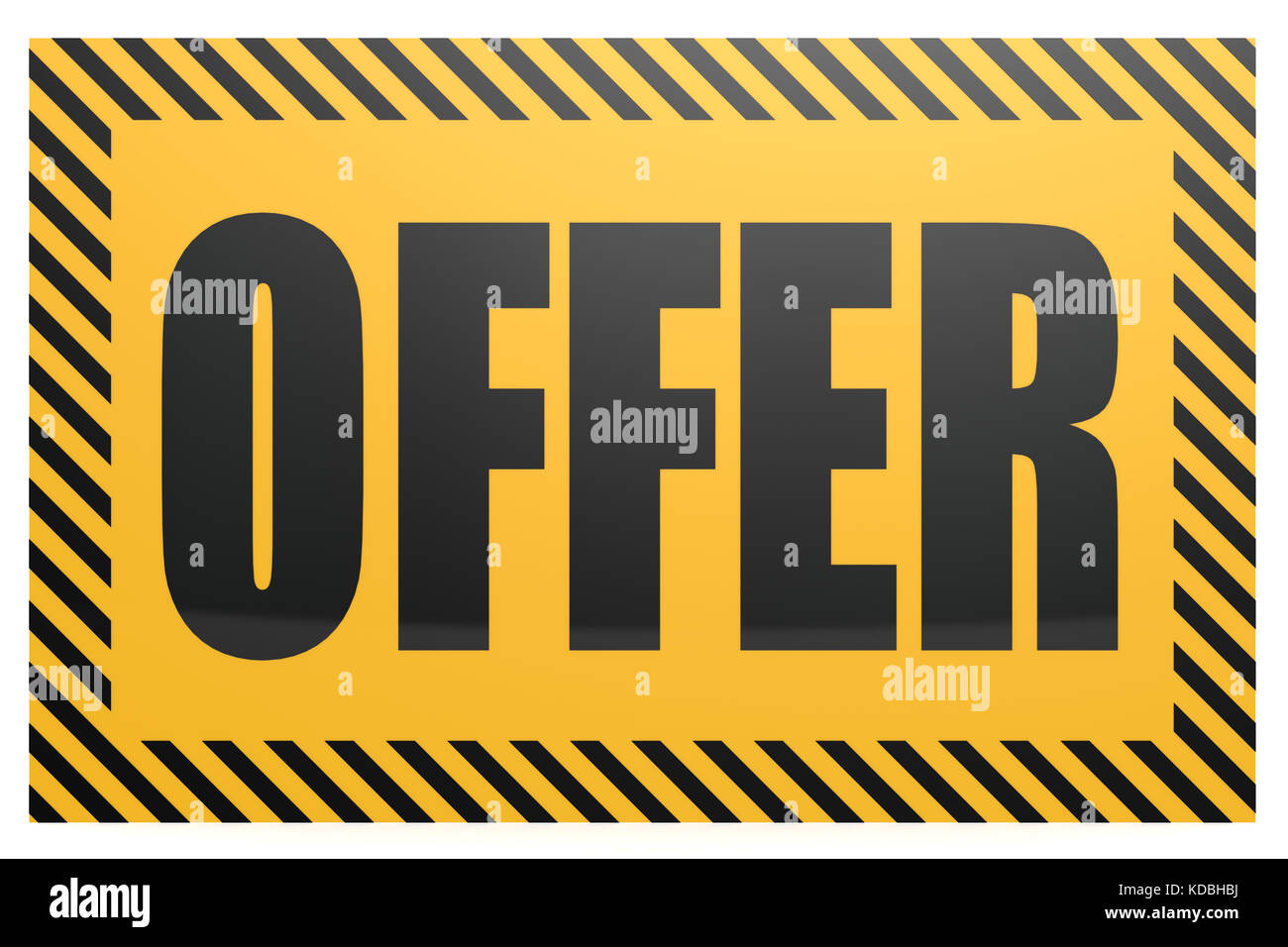Offer word on yellow and black banner image with hi-res rendered ...