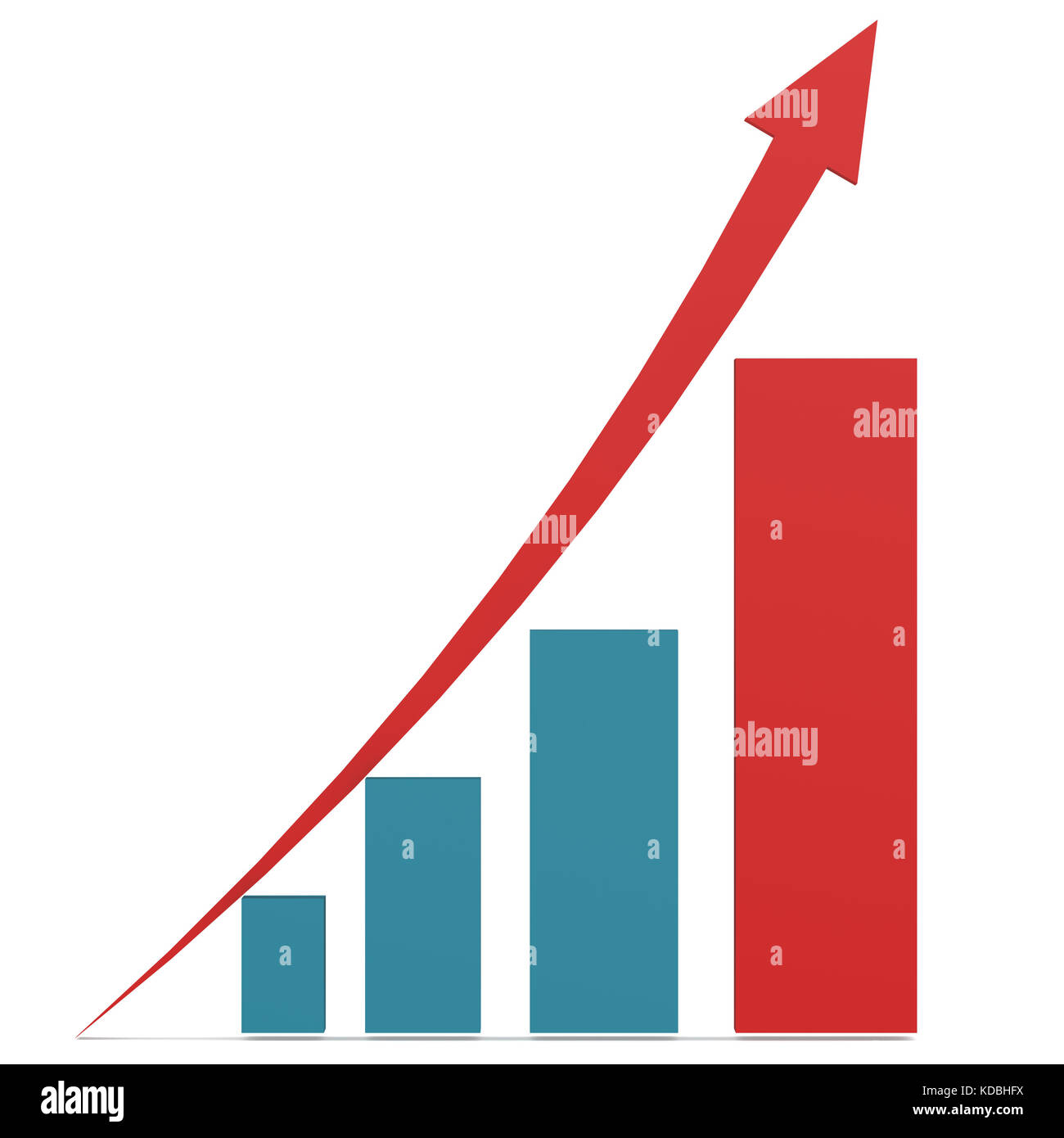 Red arrow and blue bar chart image with hi-res rendered artwork that ...