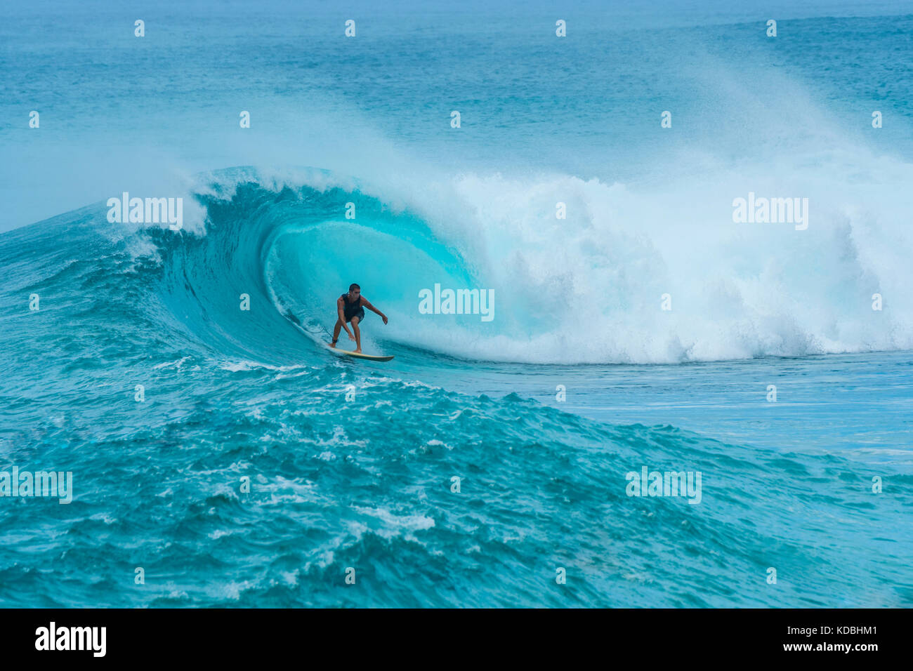 Good surf at Ka'ena Point on the island of Oahu, Hawaii Stock Photo - Alamy