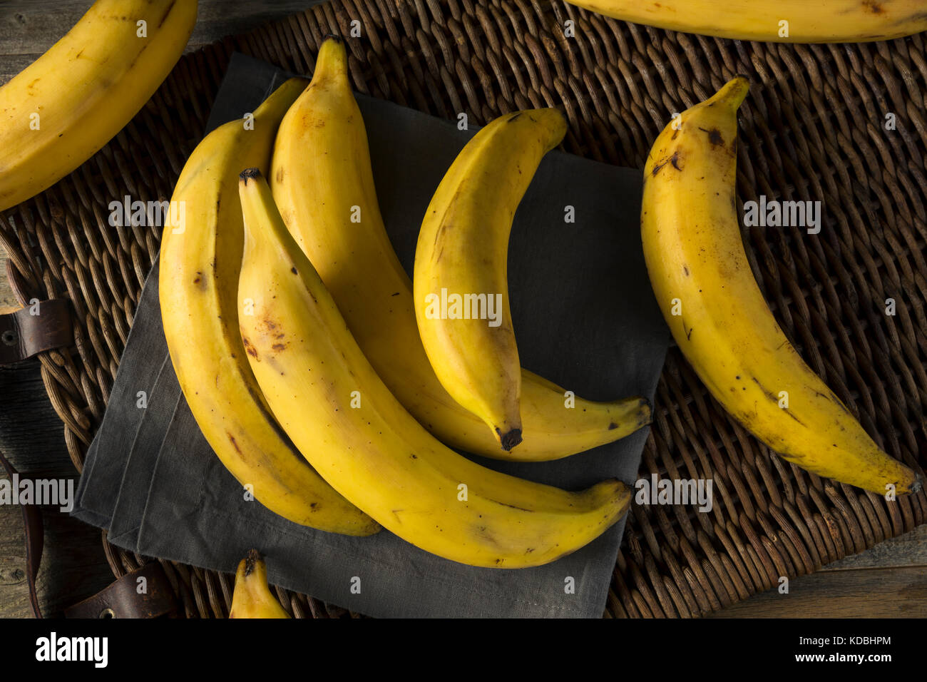 Raw Organic Yellow Plantain Bananas Ready to Chop Stock Photo - Alamy