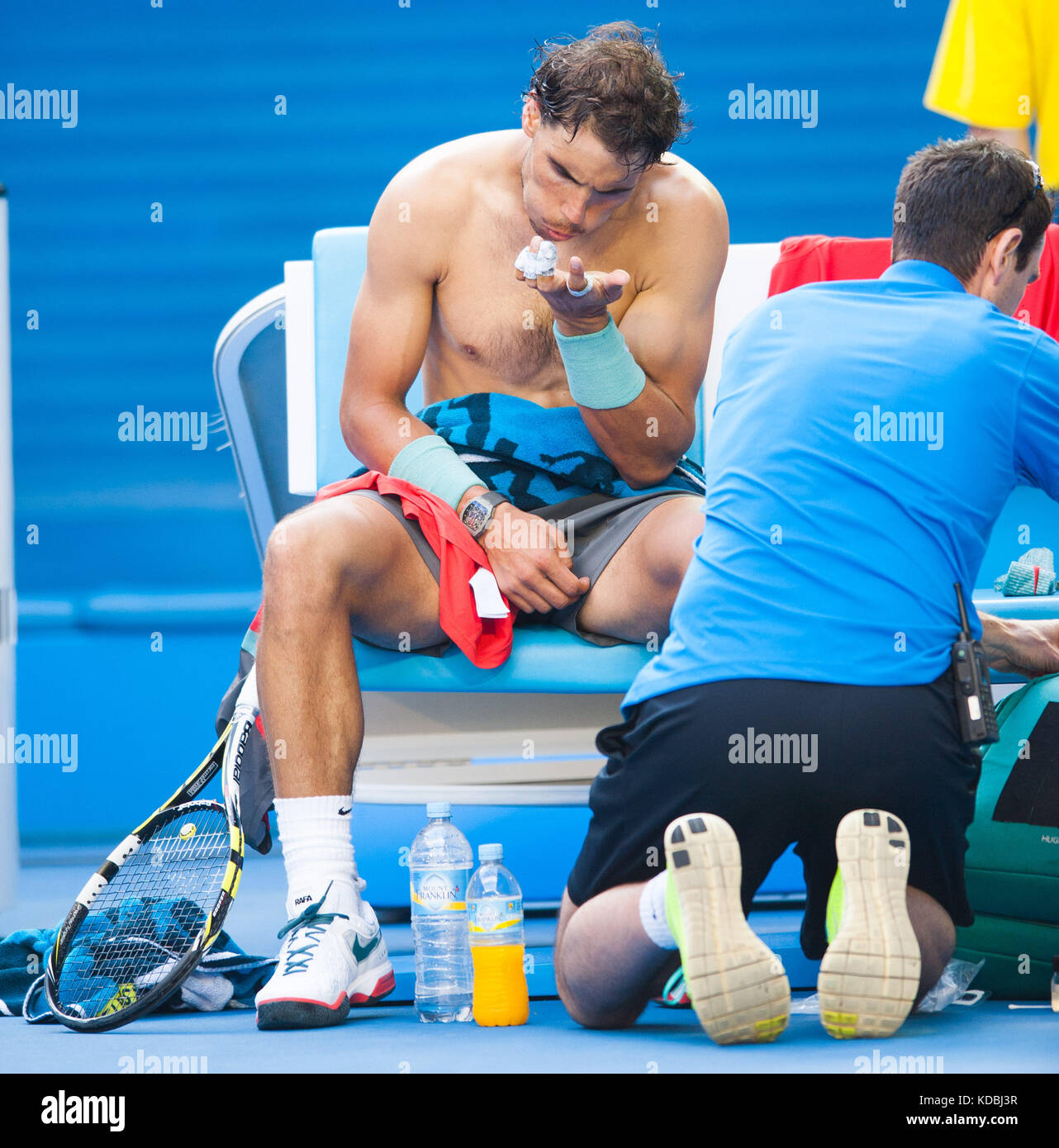 Rafael Nadal in championship play at the Australian Open Stock Photo ...