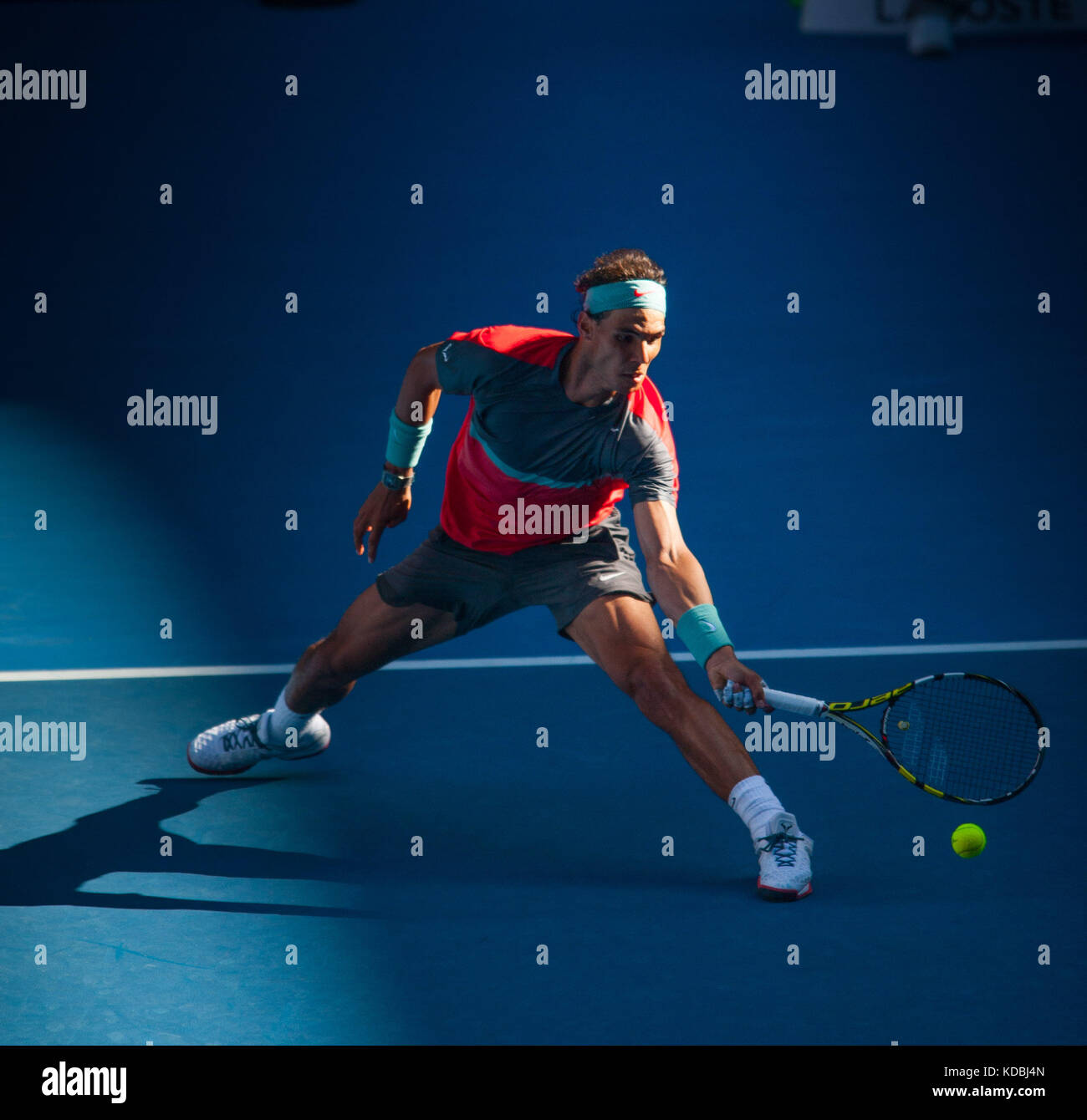 Rafael Nadal in championship play at the Australian Open Stock Photo ...