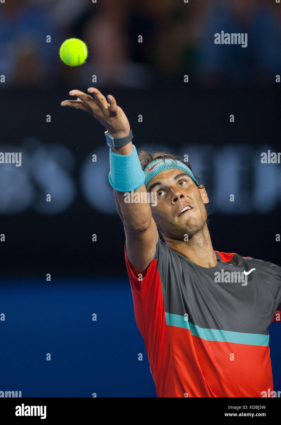 Rafael Nadal in championship play at the Australian Open Stock Photo ...