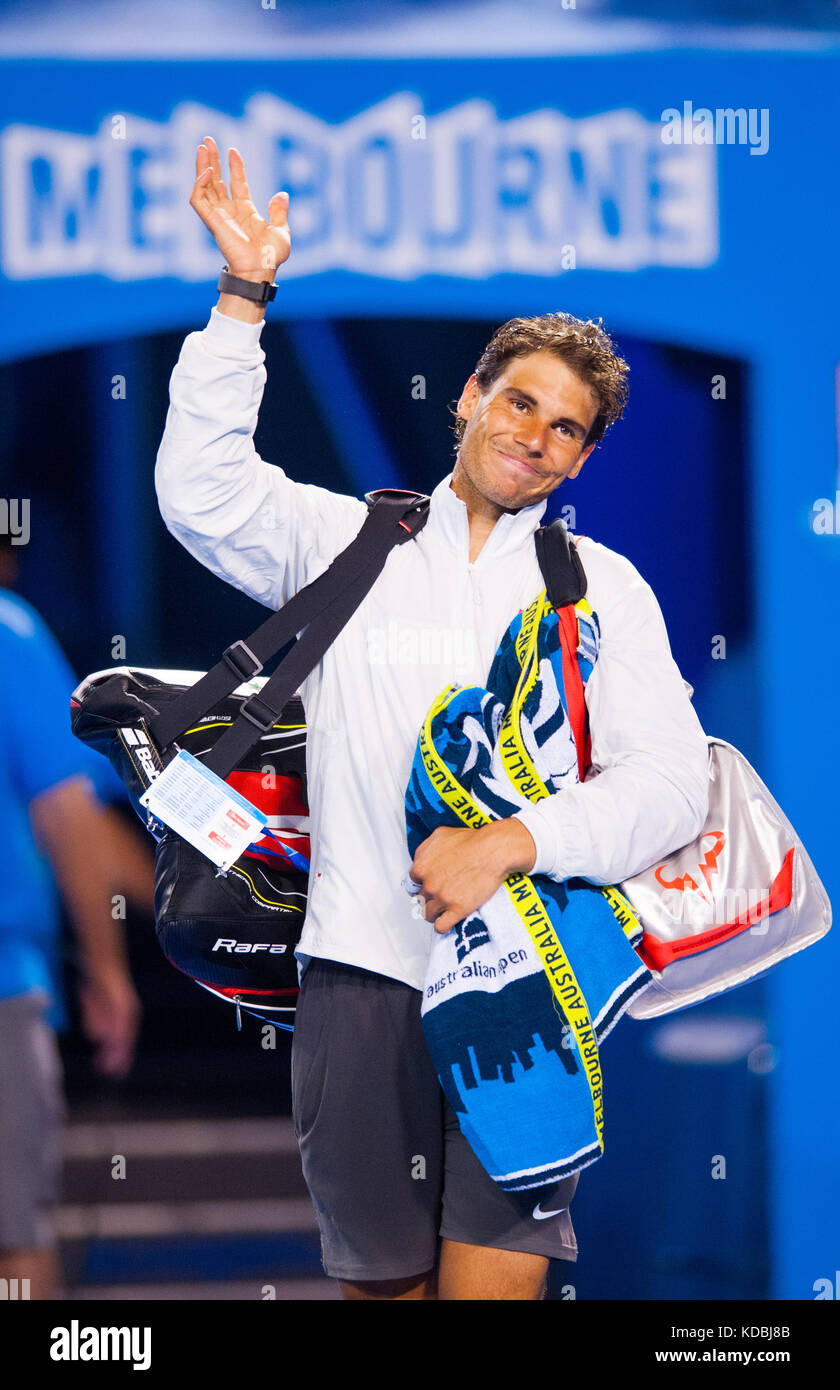 Rafael Nadal in championship play at the Australian Open Stock Photo ...