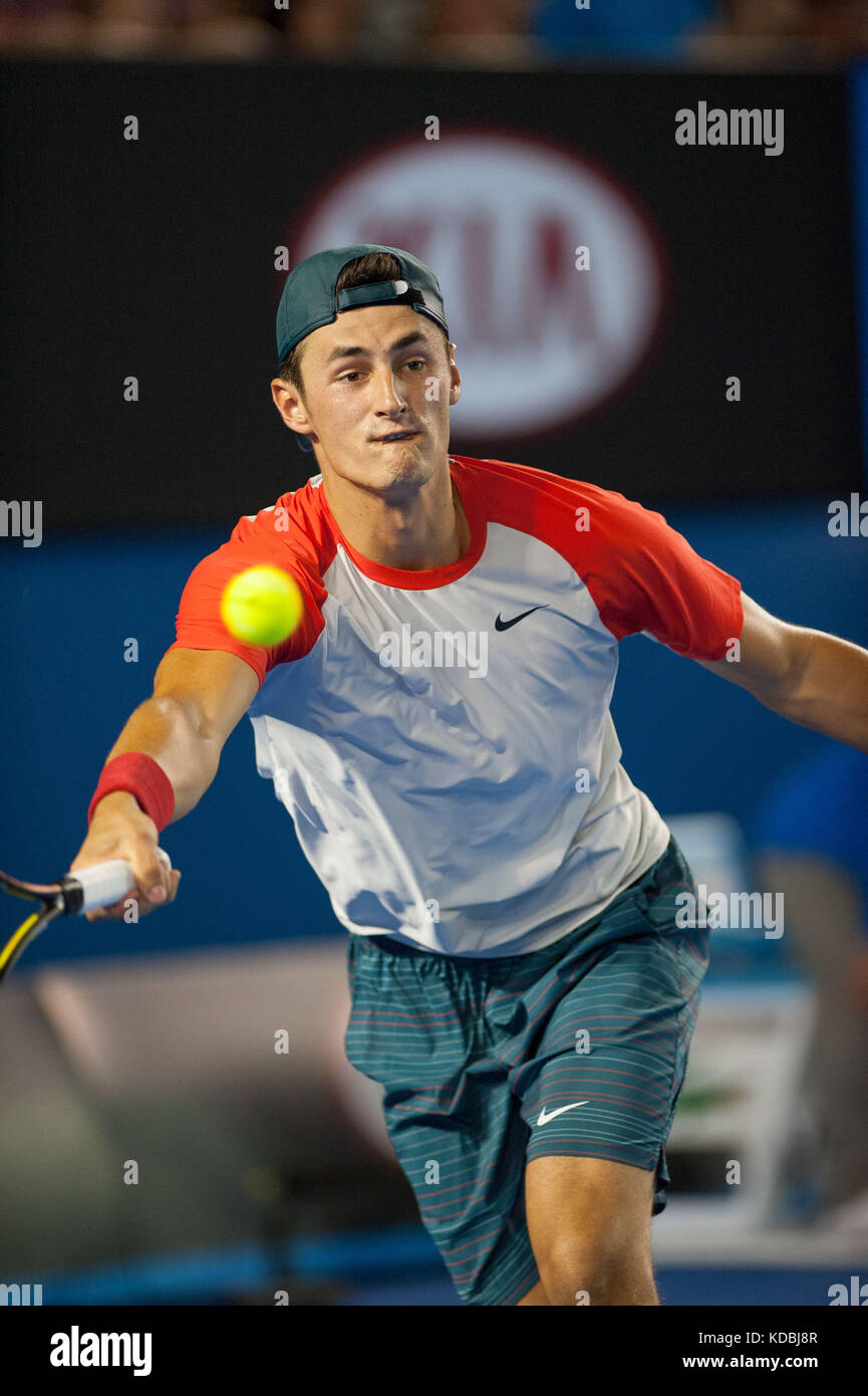 Rafael Nadal in championship play at the Australian Open Stock Photo ...