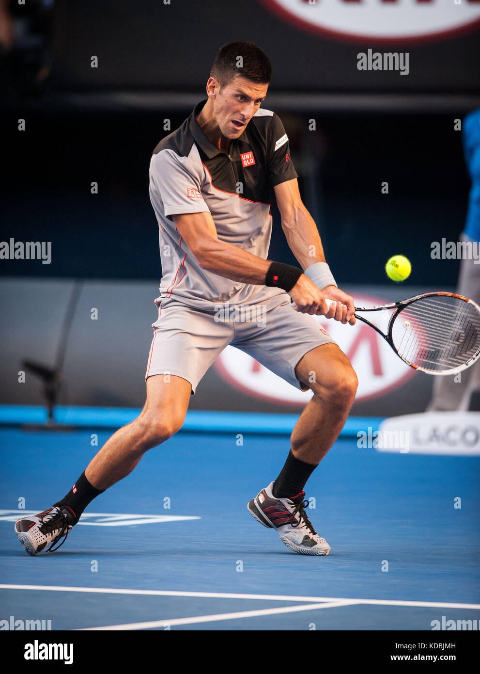 Novak Djokovic (SRB) went up against unseeded Lucas Lacko (SVK) in day ...