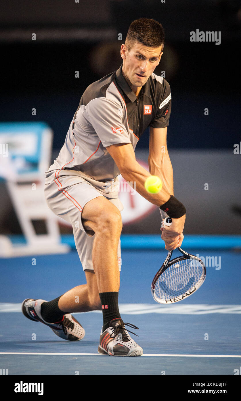 Novak Djokovic (SRB) went up against unseeded Lucas Lacko (SVK) in day ...