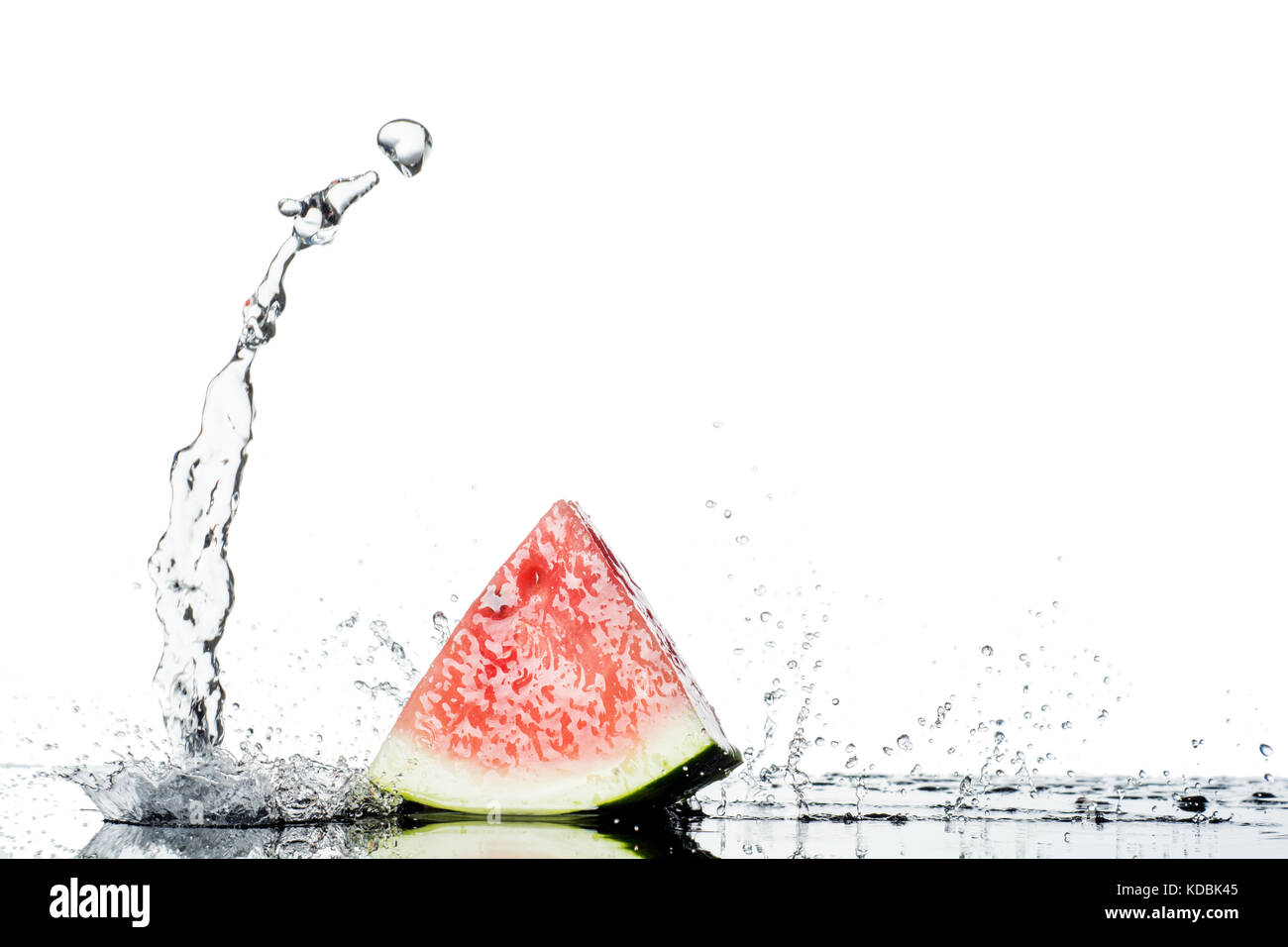 watermelon and water splash isolated on white Stock Photo - Alamy