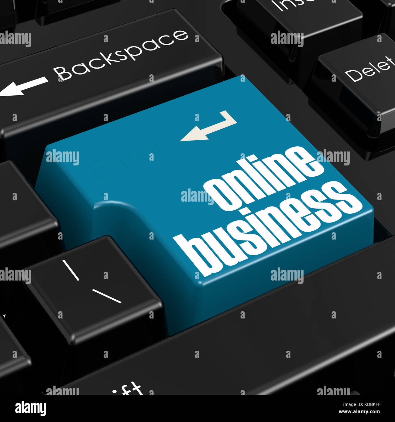 Online business enter button on omputer keyboard, 3D rendering Stock ...