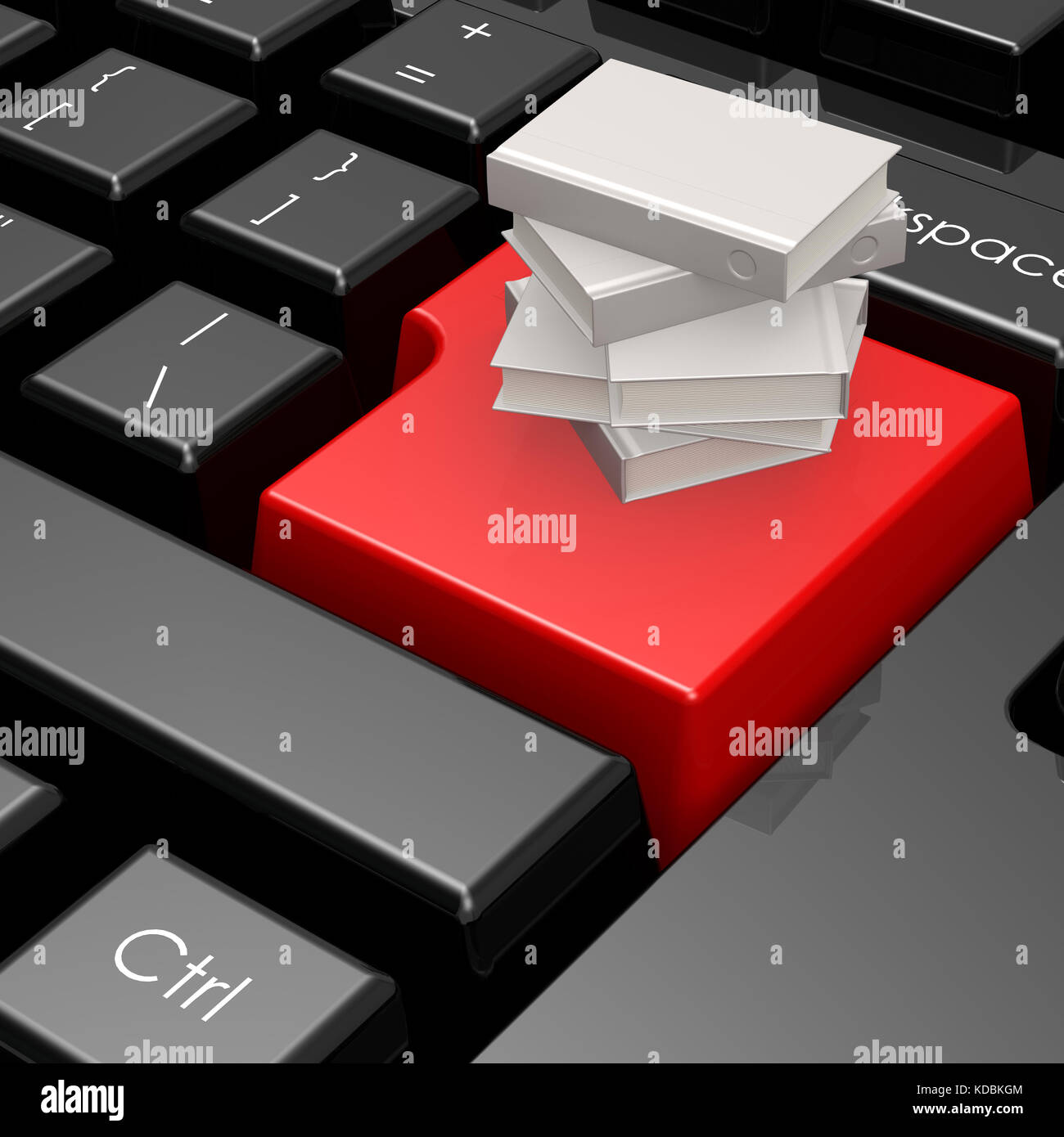 White book on red button of computer keyboard image with hi-res ...