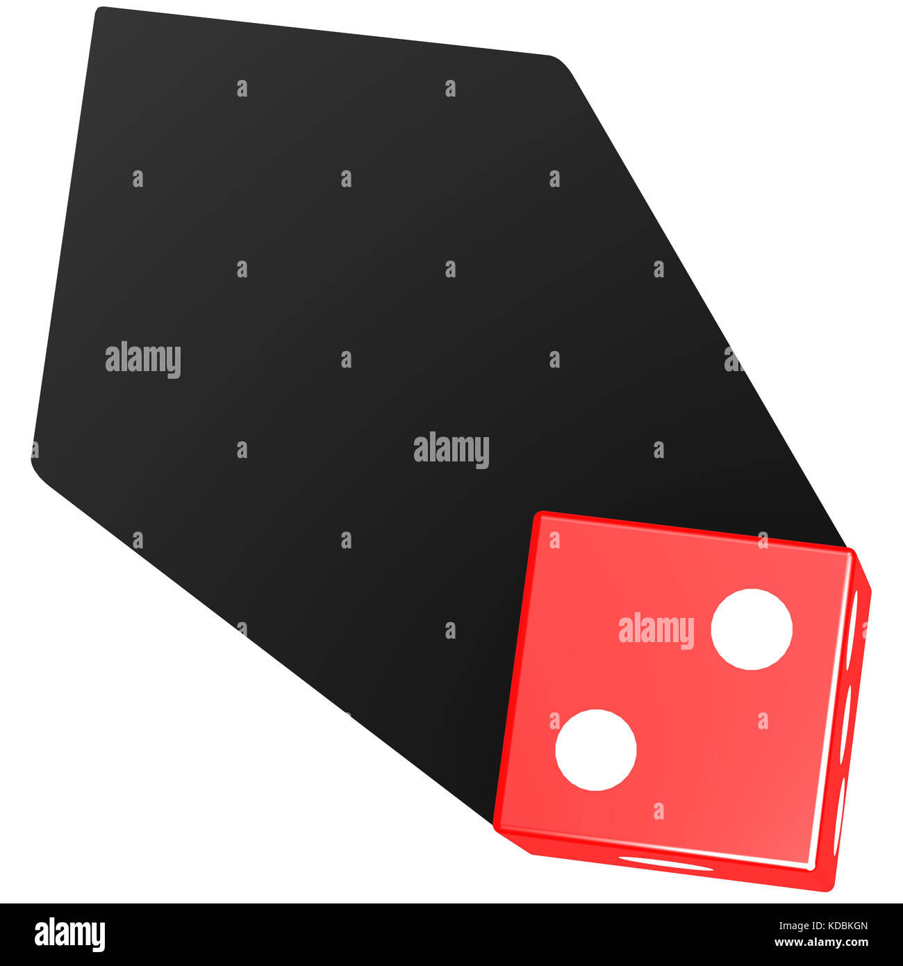 Red die on white with two at top Stock Photo - Alamy