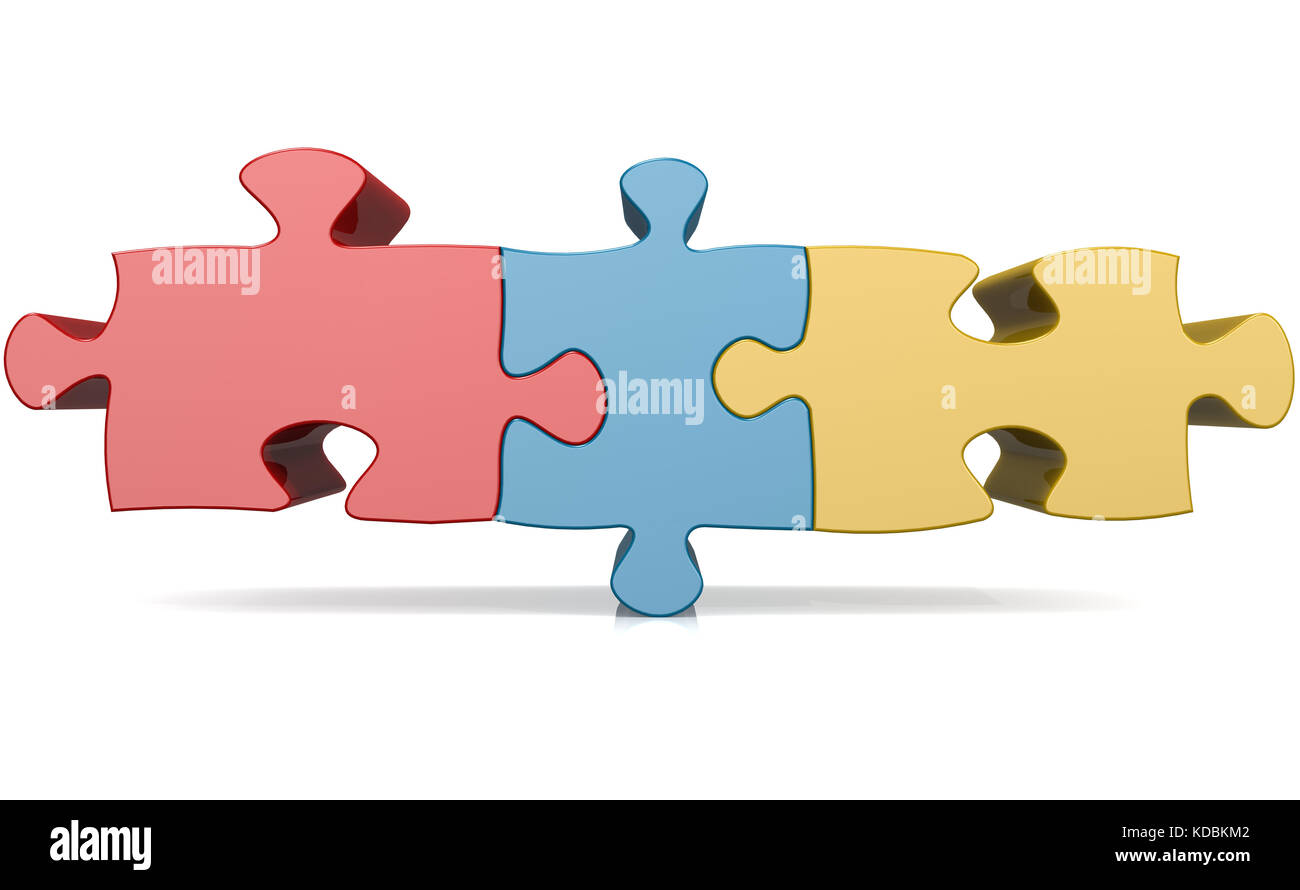 Blue red yellow jigsaw puzzle image with hi-res rendered artwork that ...