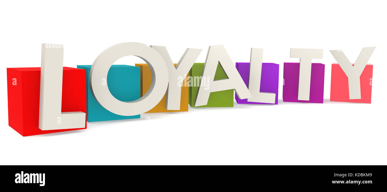 Colorful cubes with loyalty word, 3D rendering Stock Photo - Alamy
