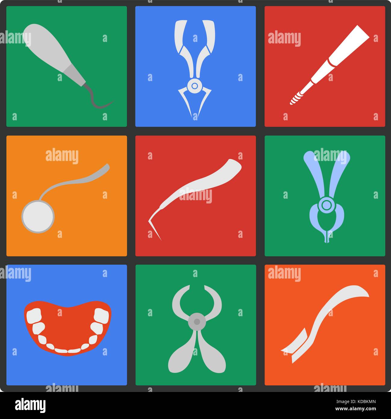 Set of Dental theme icons Vector illustration image Stock Vector Image ...