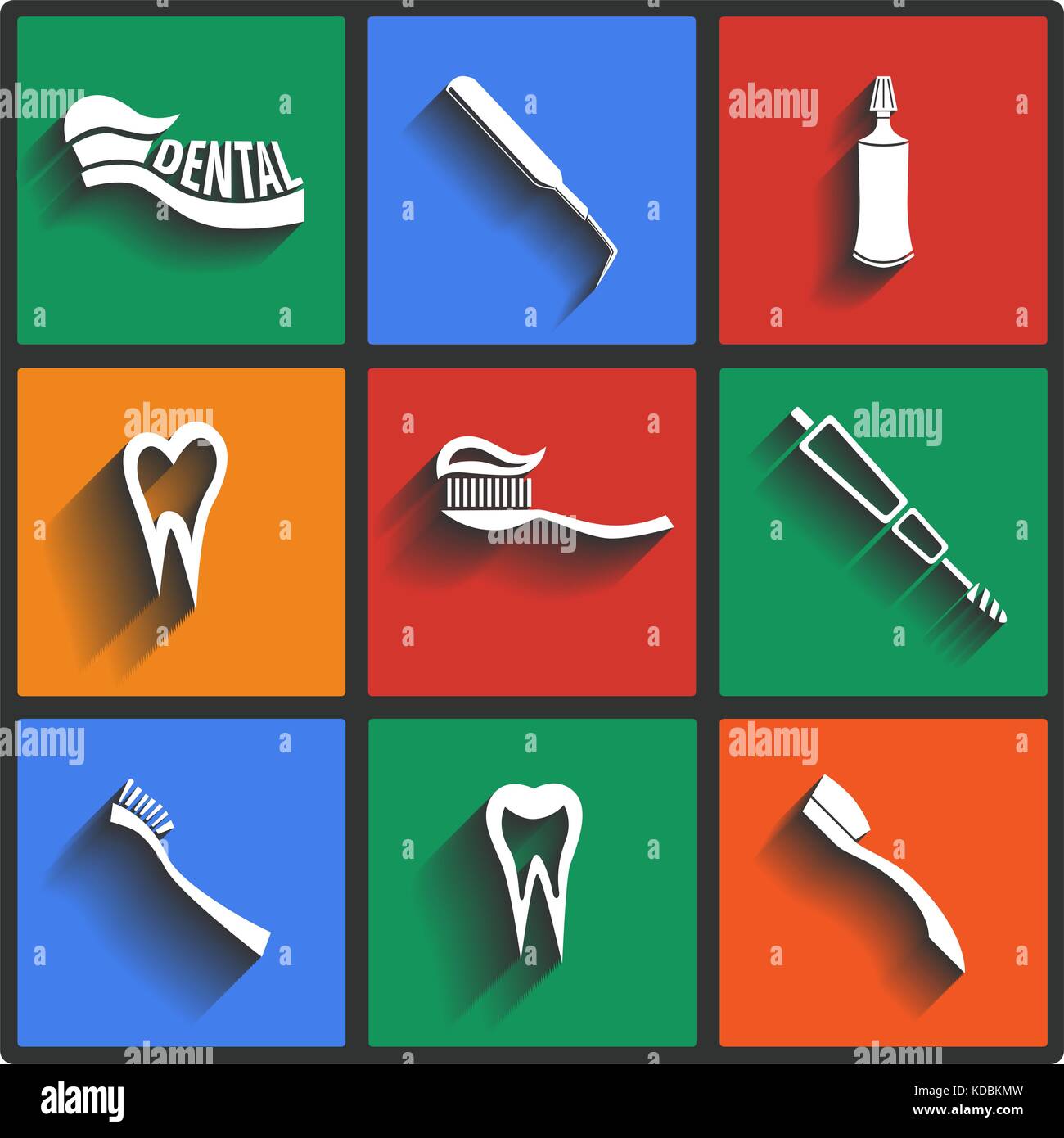 Set of Dental theme icons Vector illustration image Stock Vector Image ...