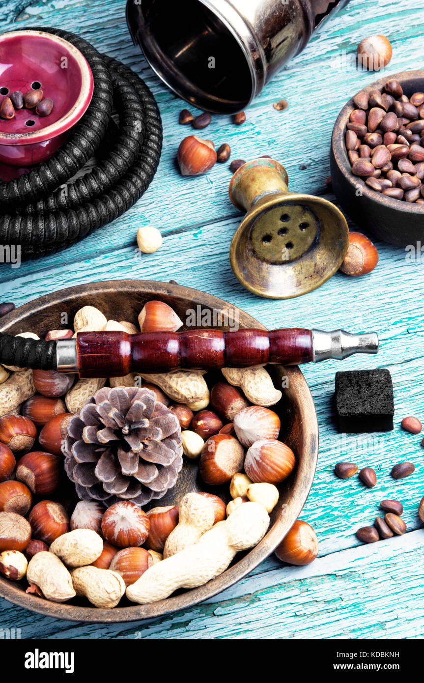 turkish smoking hookah with a taste of mix nut Stock Photo - Alamy
