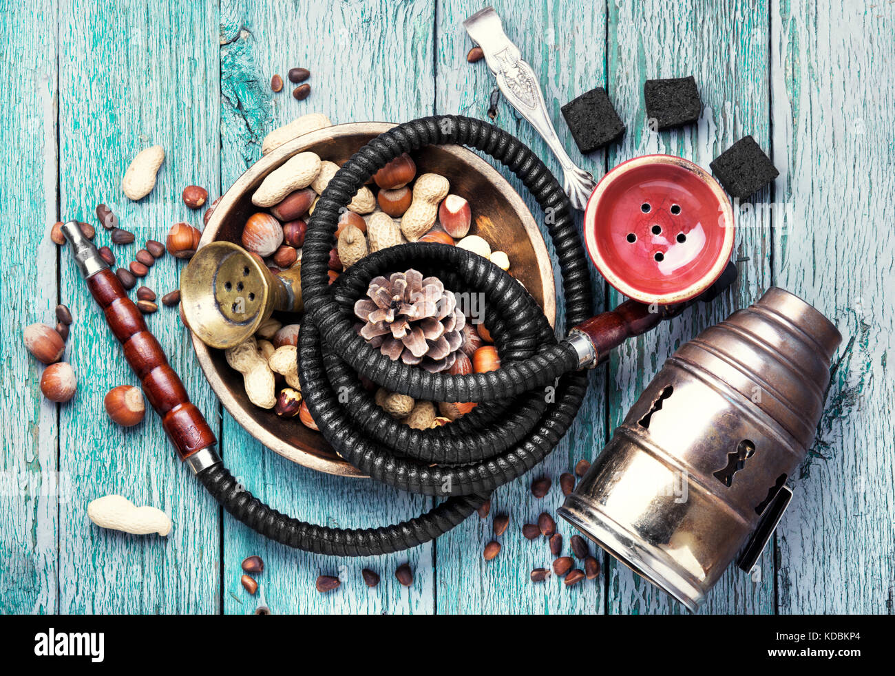 turkish smoking hookah with a taste of mix nut Stock Photo - Alamy