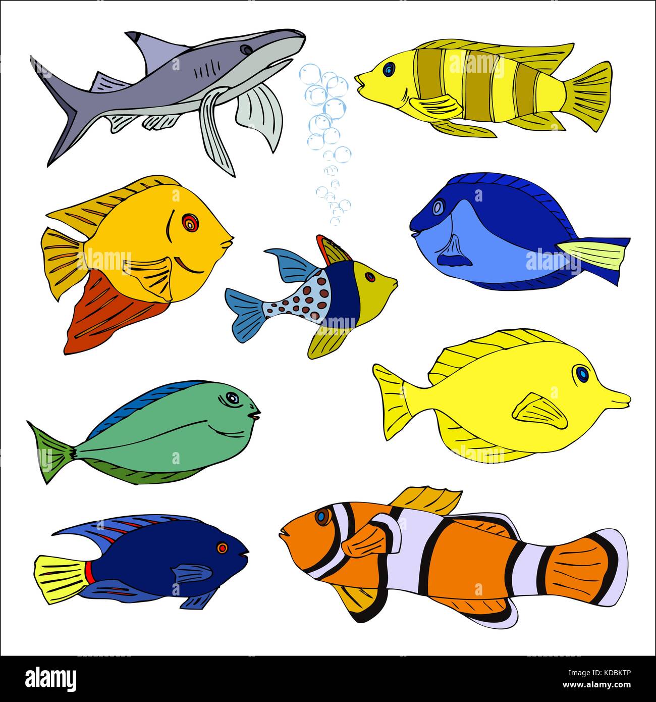 Set of tropical fish. Vector illustration image Stock Vector Image ...
